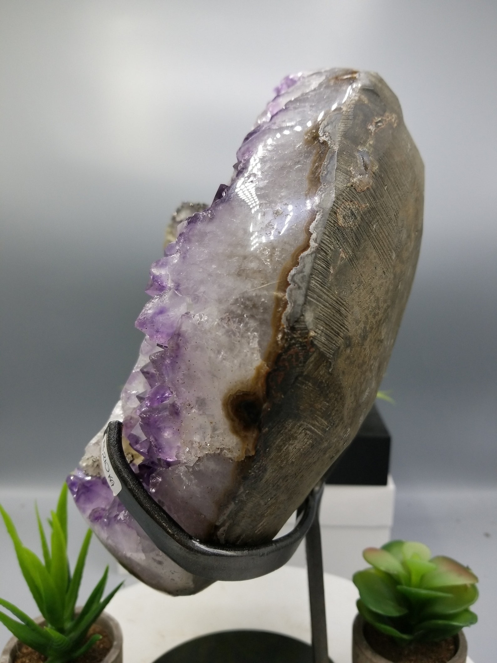 Rare XXL 19lb. Phantom Amethyst W/ Perfectly Terminated Calcite ...