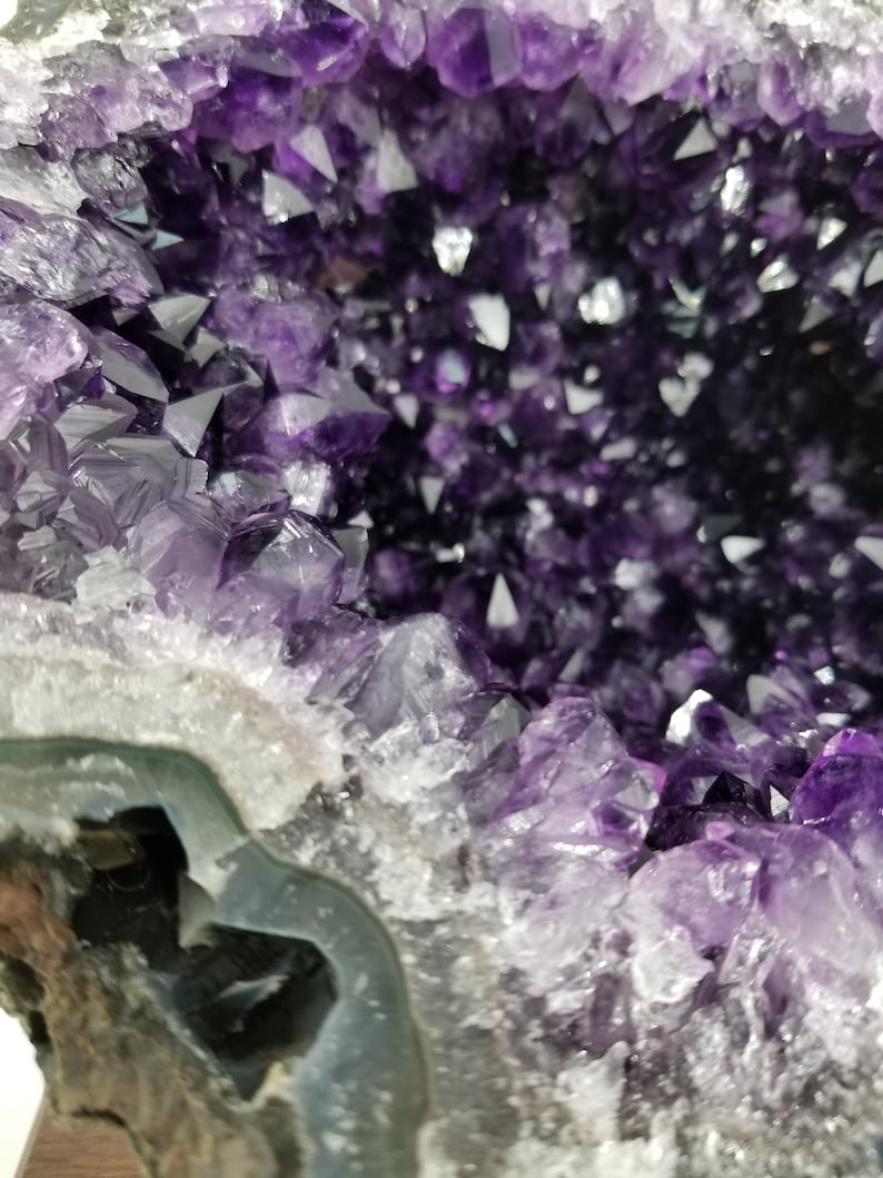 Huge 15lb. Super Extra AA Quality Amethyst W/ Wood Base, Las Torres ...