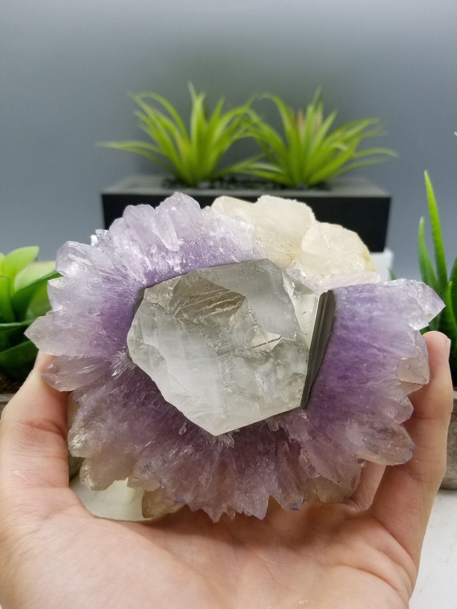 Rare 6 Super Extra AA Quality Amethyst w/ Calcite Combo | Etsy