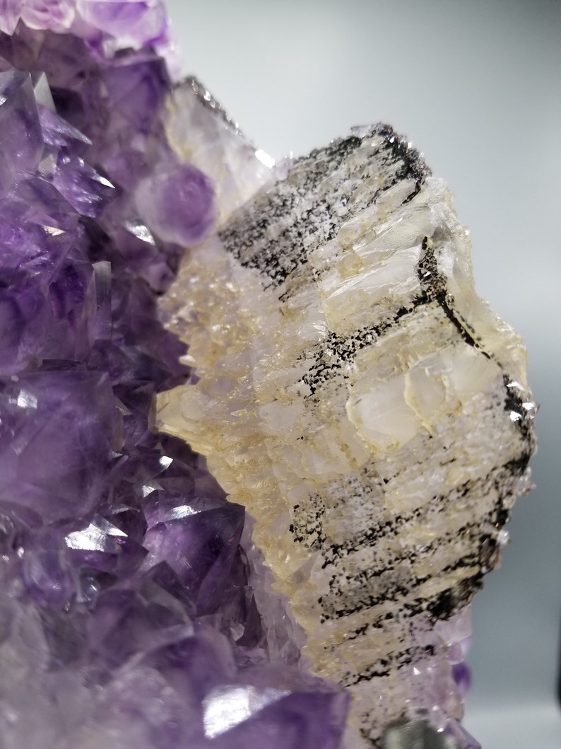Rare XXL 19lb. Phantom Amethyst W/ Perfectly Terminated Calcite ...