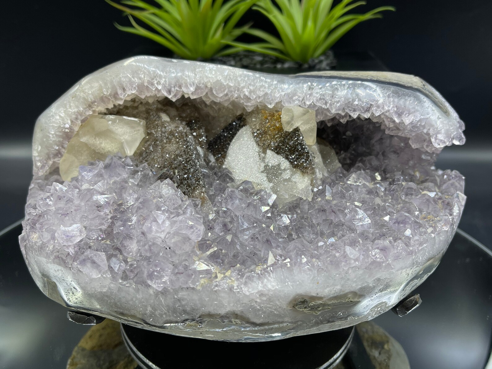 Beautiful 10lb Amethyst W/ Goethite Druzy Covered Terminated Calcite ...