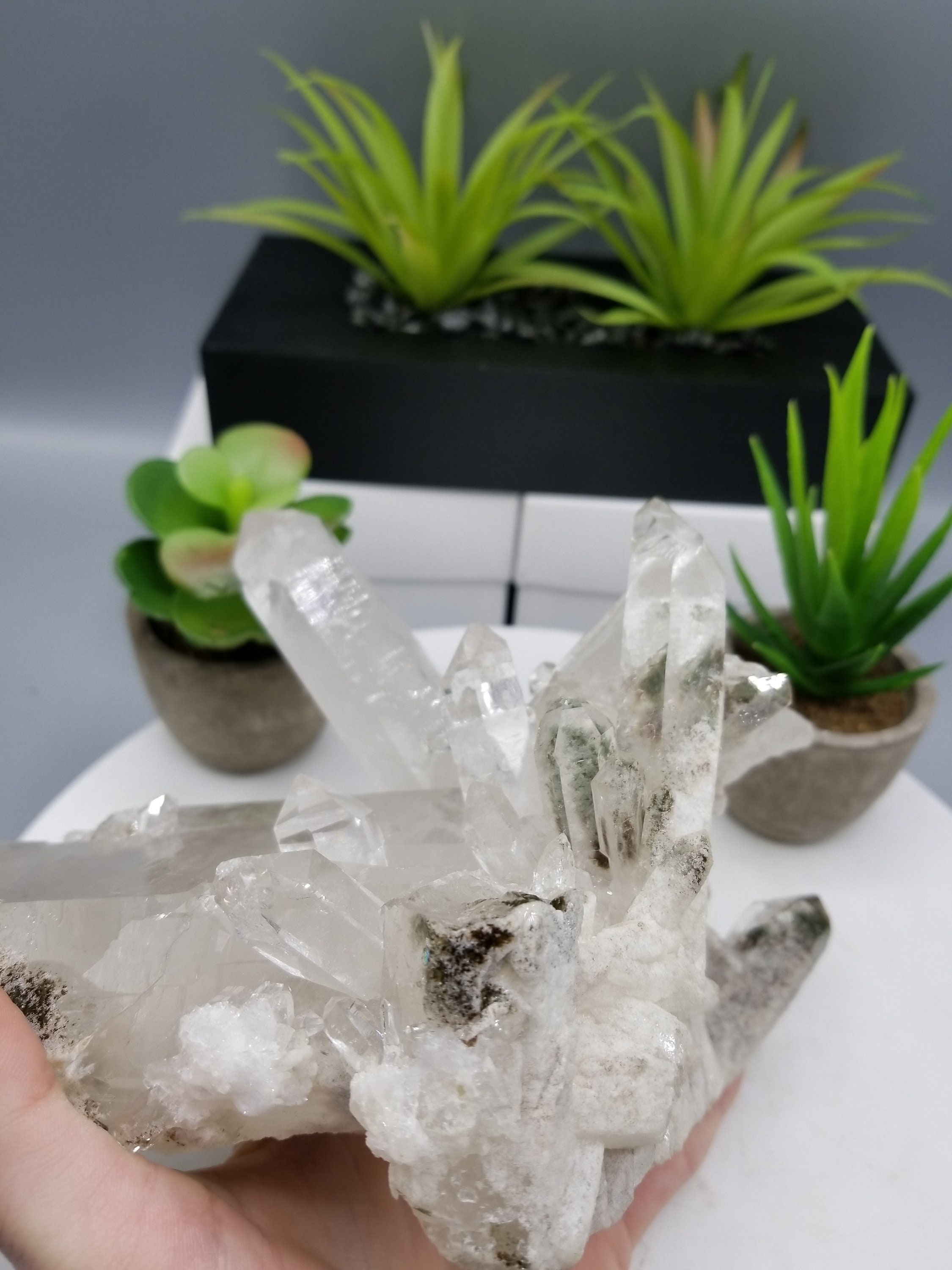 Big 9.5" Highly Complex Quartz Cluster W/ Chlorite From Corinto ...
