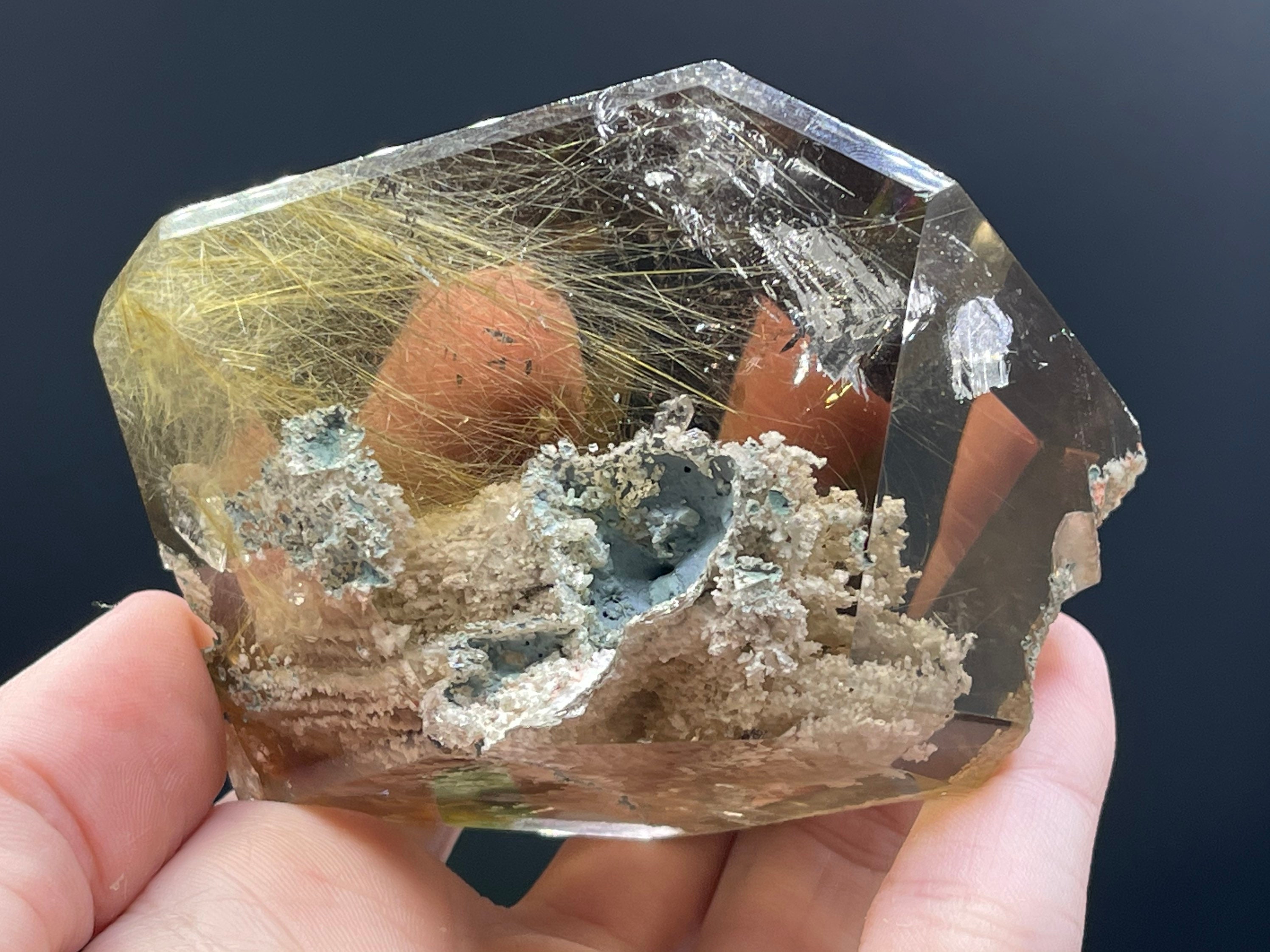 Rare, World Class 3.5" Quartz Infused W/ Vibrant Rutile & Spectacular ...