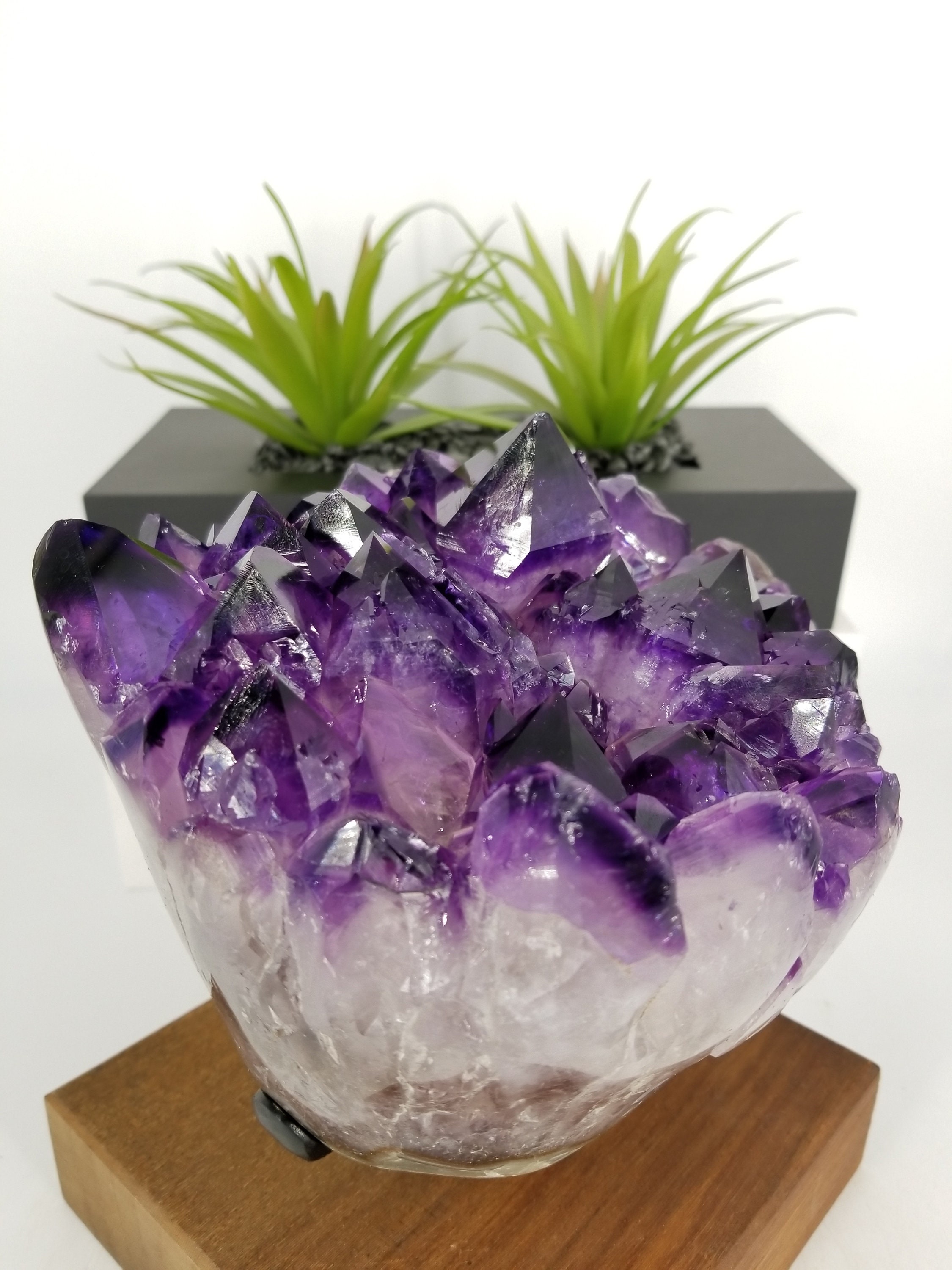 XL 8.8lb. Super Extra AA Quality Amethyst w/ Wood Base Las | Etsy