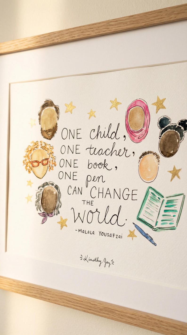Malala Yousafzai Quote Print | Watercolor Classroom Art (digital ...