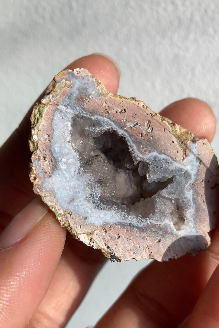 Unpolished Cut Candy Apple Geode Pair both Halves03 - Etsy