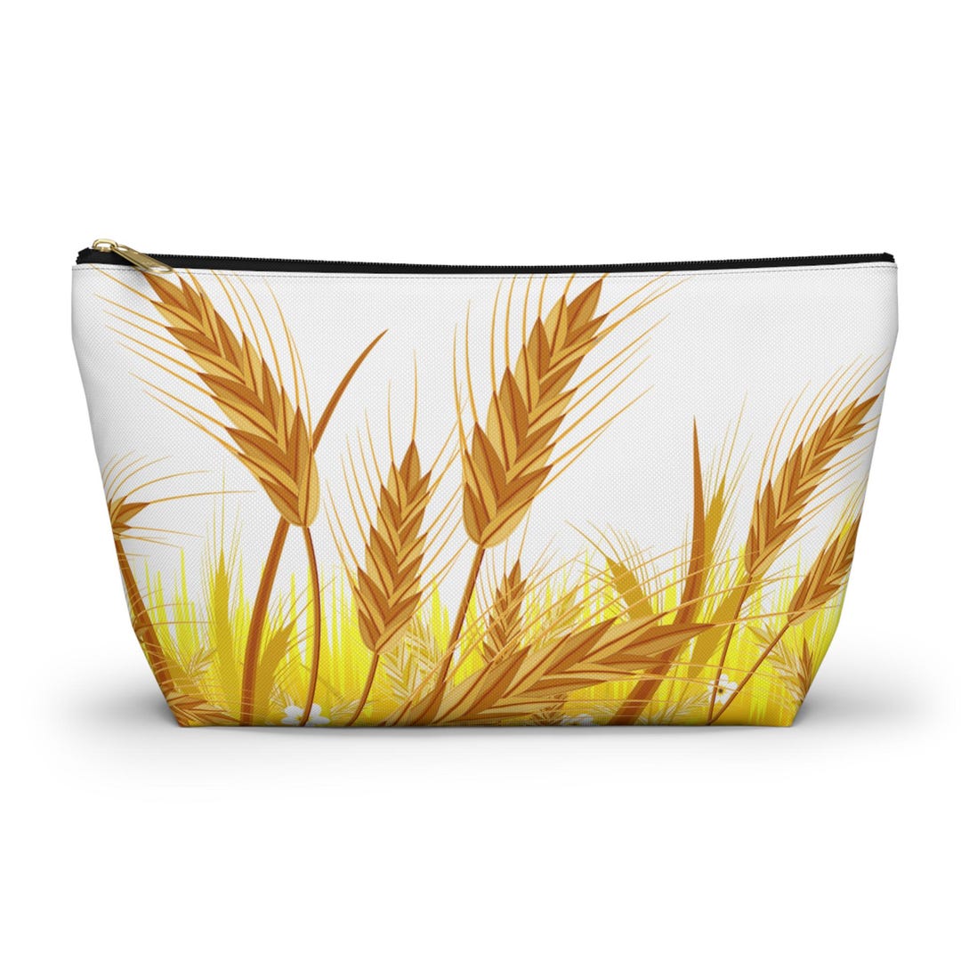 Golden Wheat Accessory Pouch | Nature Inspired Cosmetic Bag, Travel ...