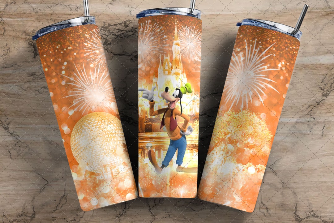Goofy Tumbler Wrap, Glitter Goofy Dog Firework 20 Oz Skinny Tumbler ...