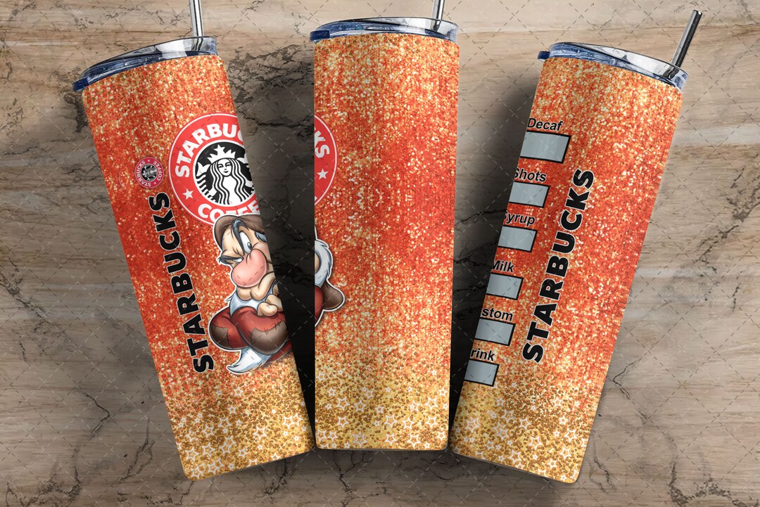 Cartoon Grumpy Tumbler Wrap, Cartoon Characters Grumpy Glitter 20oz Tumbler PNG Sublimation ...
