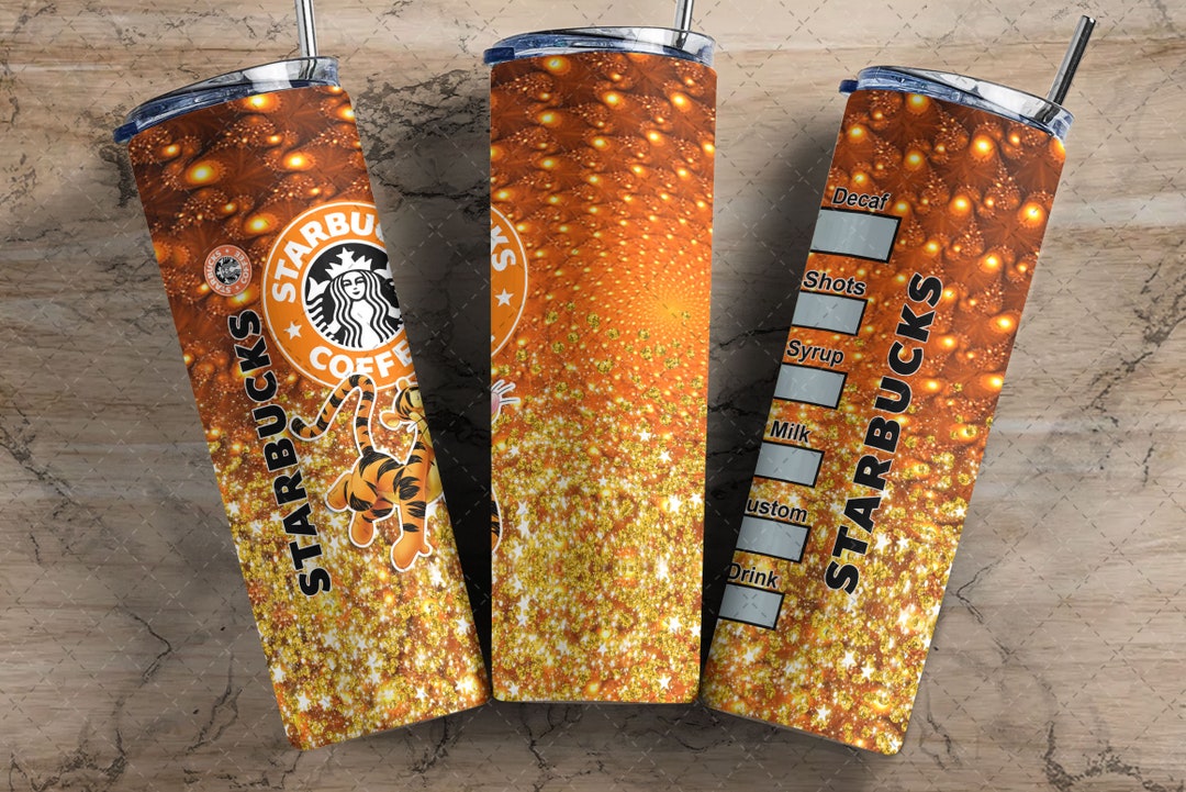 Tigger Glitter Tumbler Wrap, Cartoon Characters Tigger 20 Oz Skinny ...