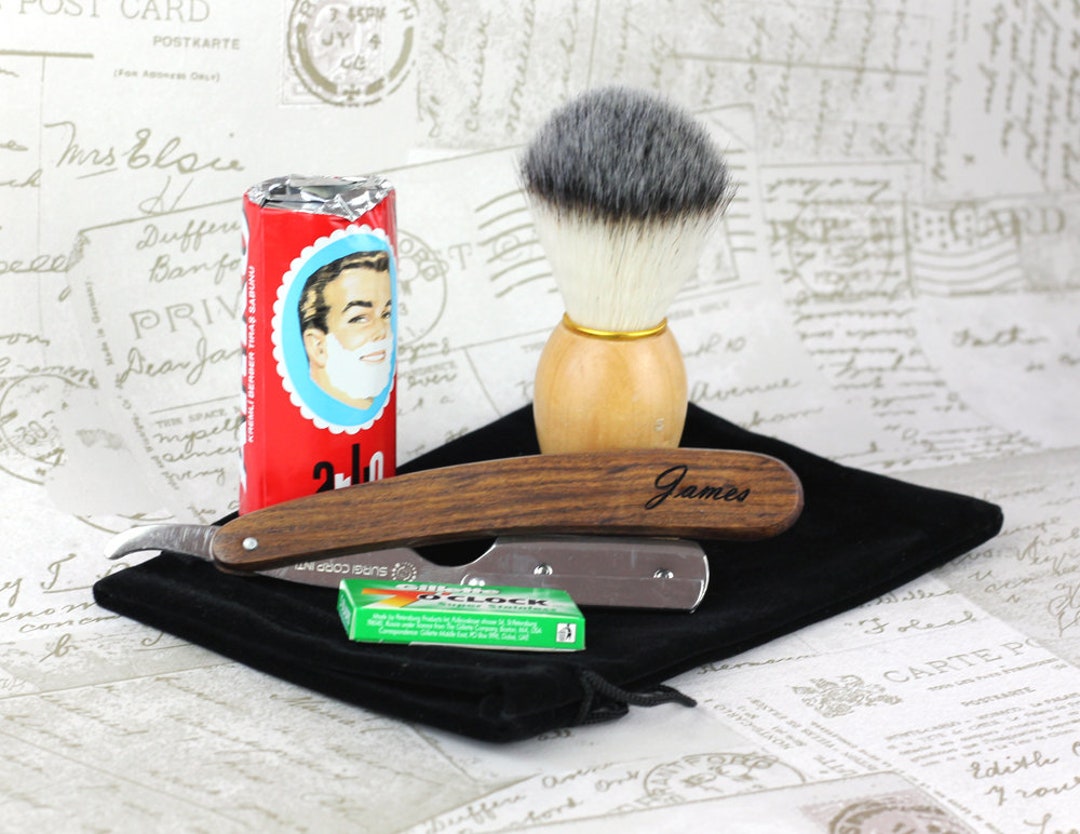 Personalised Straight Cut Throat Razor Set With Disposable Blades ...