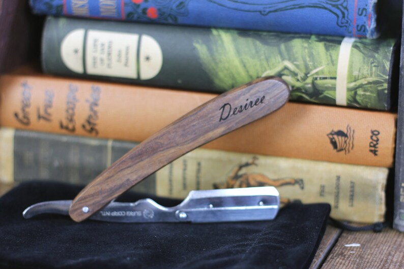 Personalised Straight Cut Throat Razor Set With Disposable Blades ...