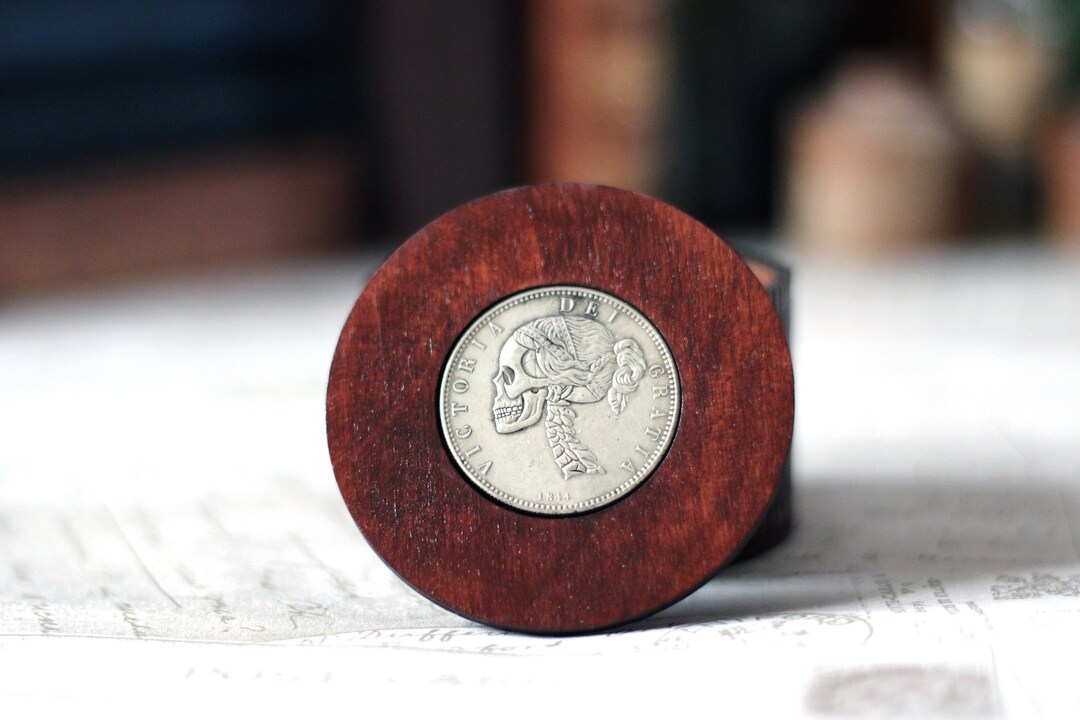 Skull Coin Design Personalised Wooden Keepsake Box With Living Hinge ...