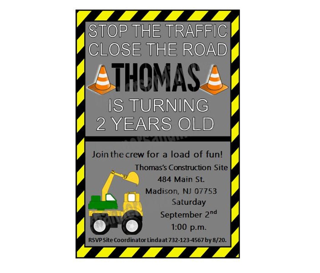 Construction Party Invitation - Etsy