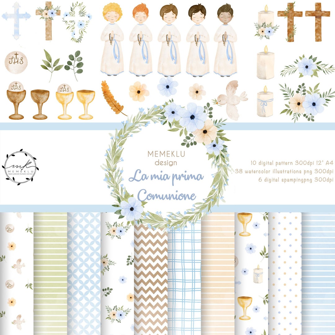 Watercolor First Communion Clipart, Watercolor Clipart First Communion ...