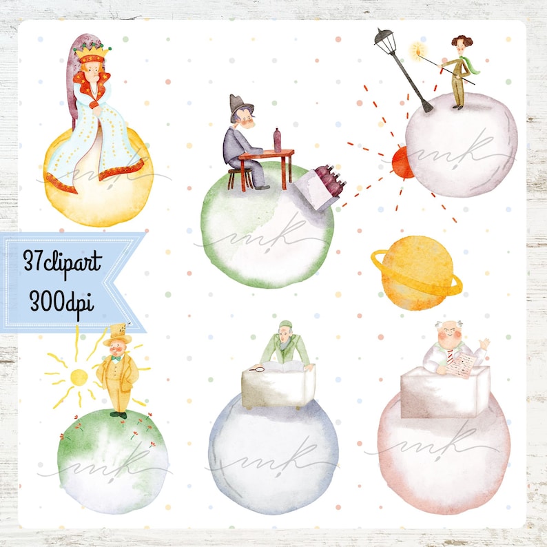 LITTLE PRINCE Digital Illustration, Watercolor Illustration, Clip Art ...