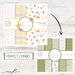 DIGITAL PATTERN SEAMLESS, Polka Dots Watercolor, Rose Pattern ...