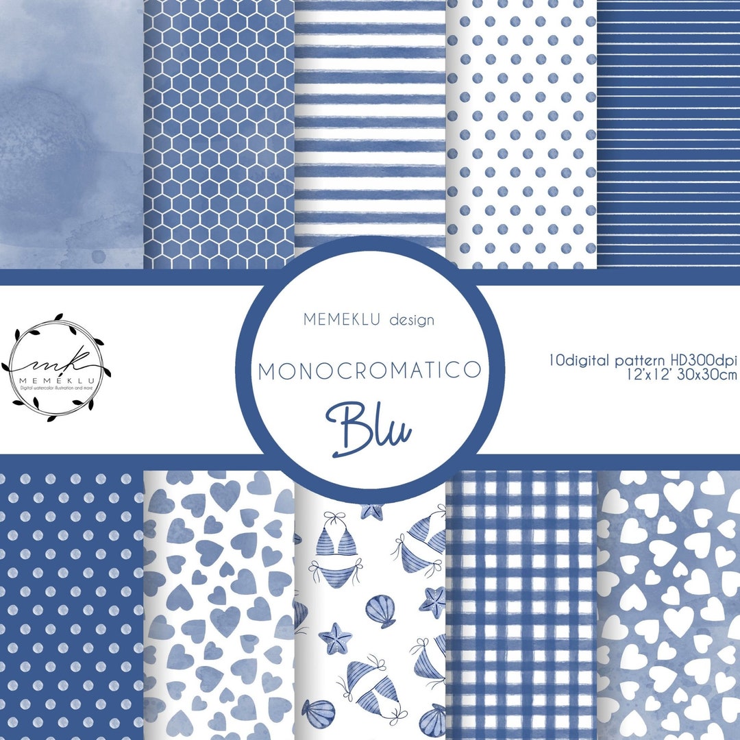 MONOCHROME DIGITAL PAPER Pack, Teal Digital Papers, Scrapbooking Paper ...