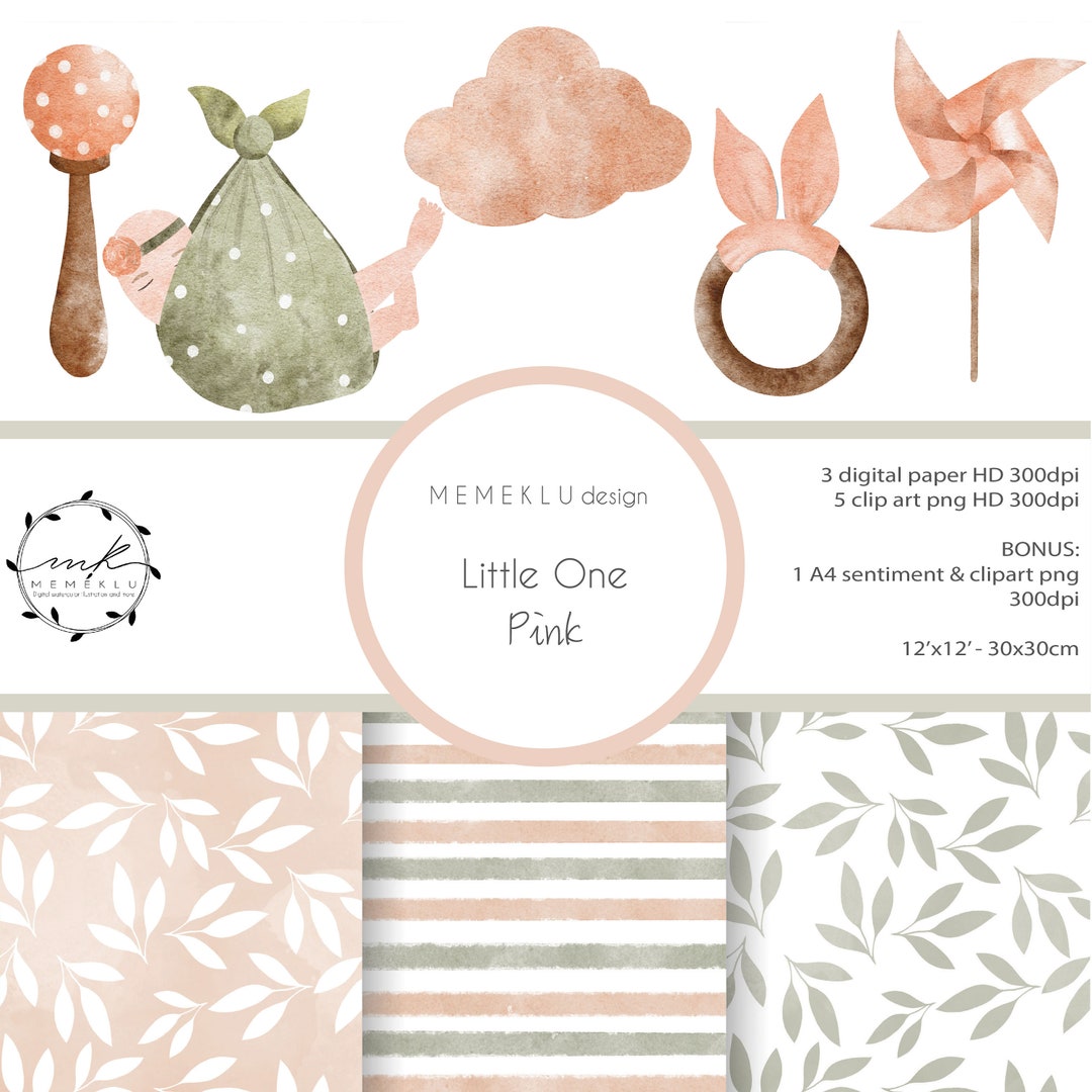 HELLO BABY PINK , Digital Paper, Digital Pattern, Baby, Nursery ...