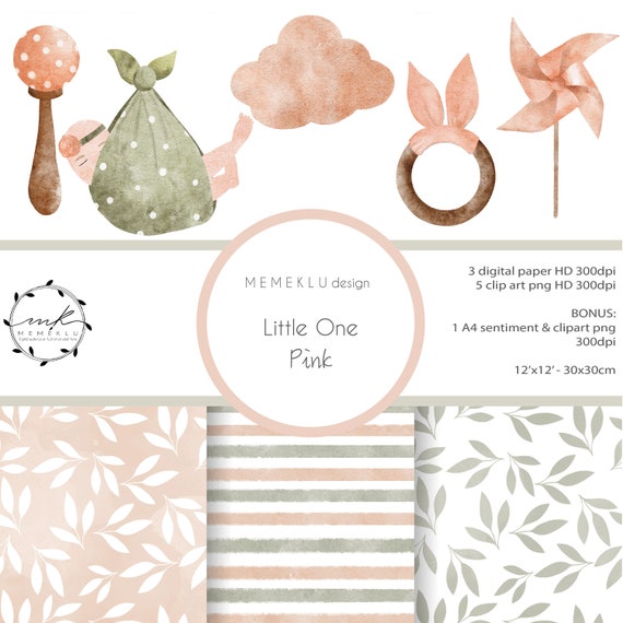 HELLO BABY PINK Digital Paper Digital Pattern Baby - Etsy