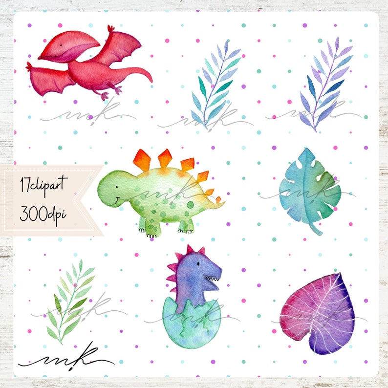 BABY DINOSAURS WATERCOLOR Clipart Baby Dinosaurs Watercolor - Etsy