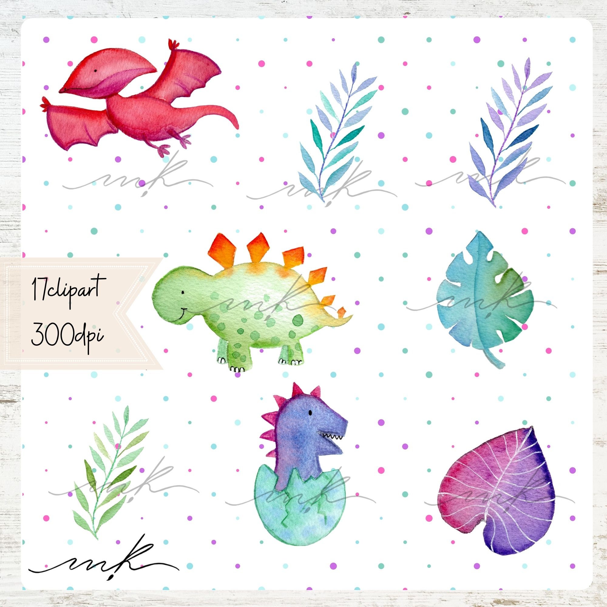 BABY DINOSAURS WATERCOLOR Clipart Baby Dinosaurs Watercolor - Etsy