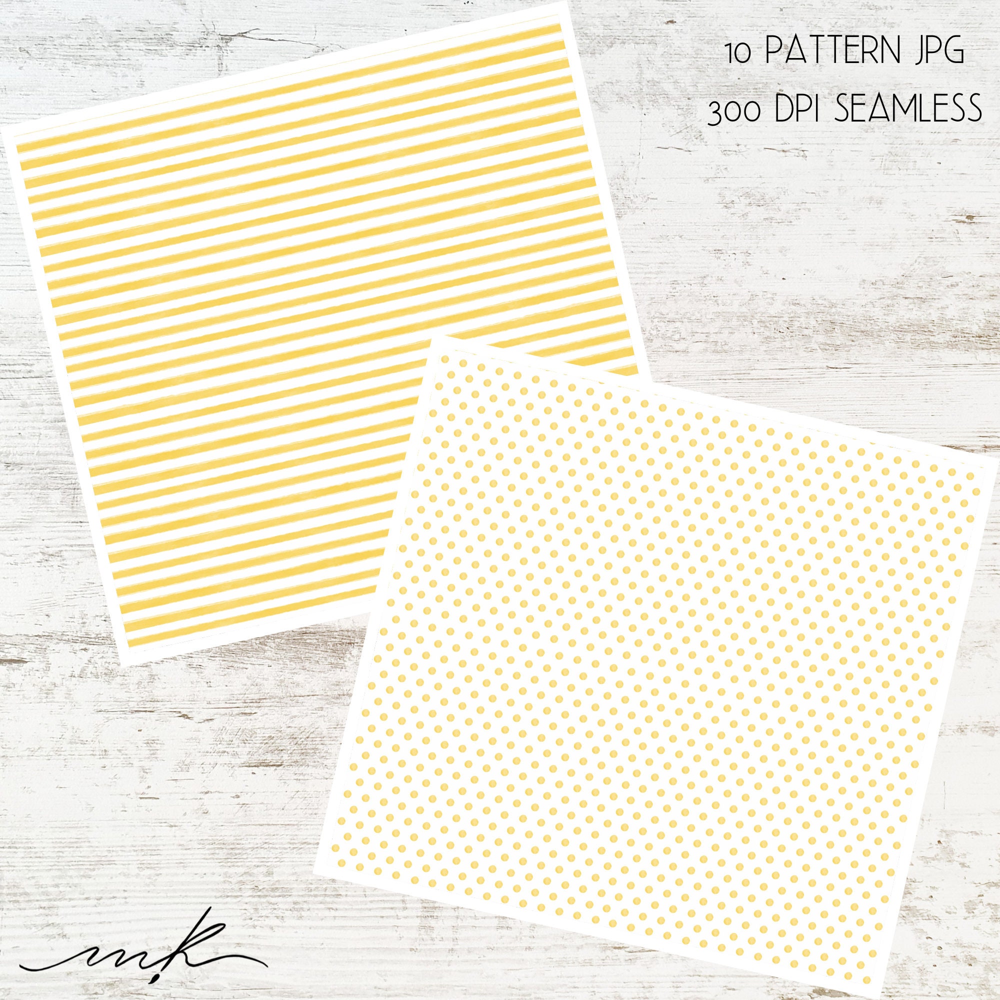 MONOCHROME Digital Paper Pack, Yellow Digital Papers, Scrapbooking ...