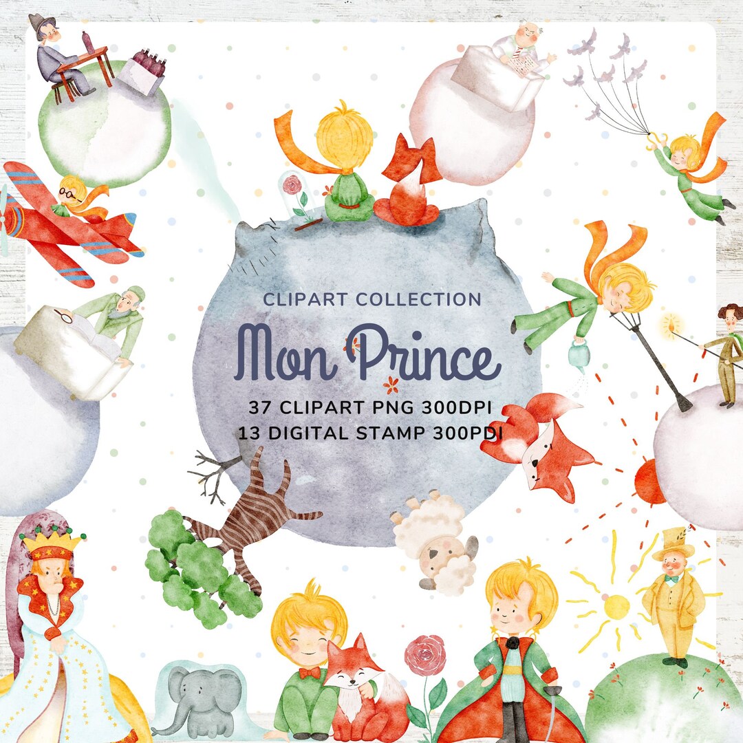 LITTLE PRINCE Digital Illustration, Watercolor Illustration, Clip Art ...