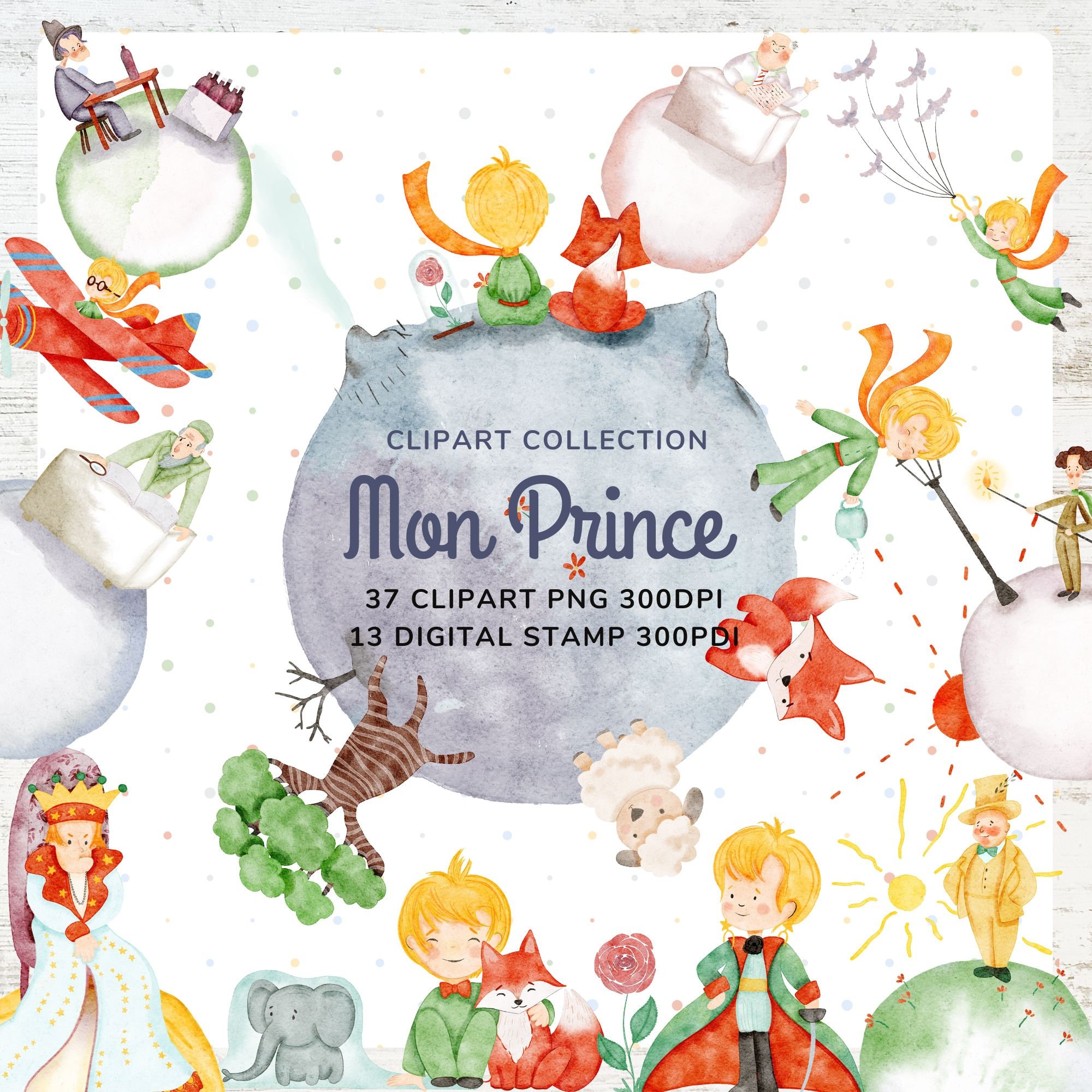 LITTLE PRINCE Digital Illustration, Watercolor Illustration, Clip Art ...