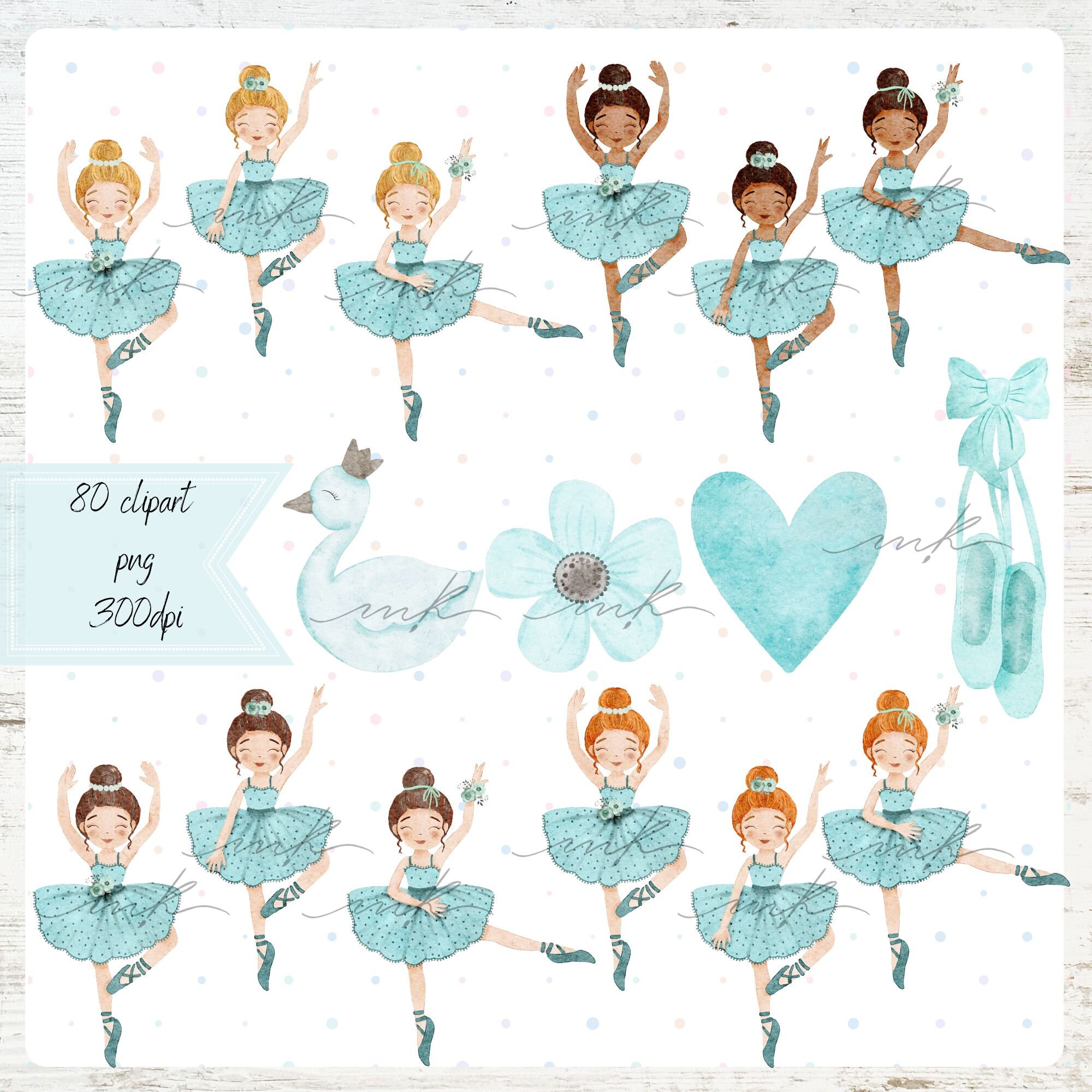 WATERCOLOR CLIPART, Ballet Png, Graphics, Watercolor, Illustration ...