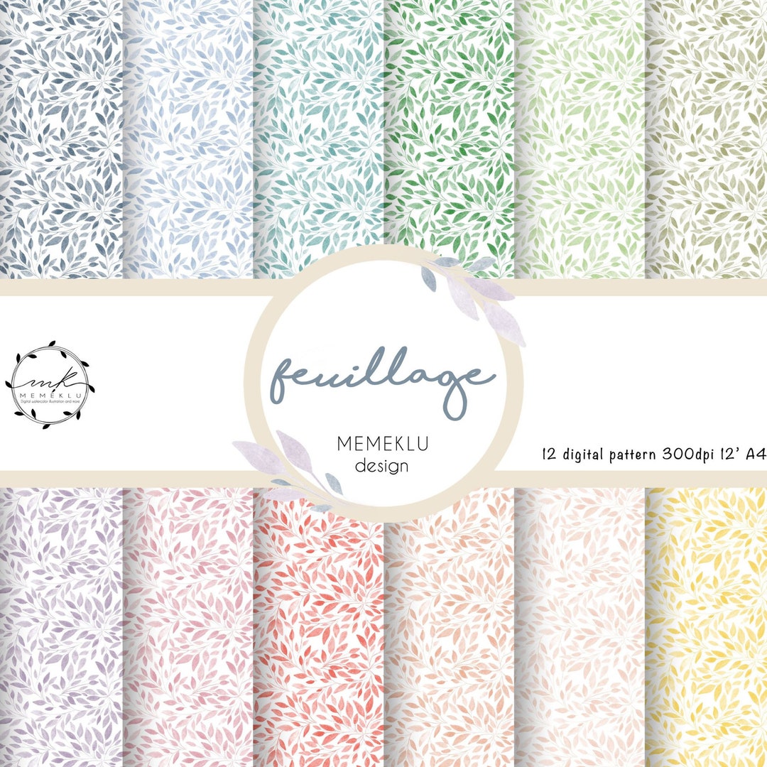 MONOCHROME DIGITAL PAPER Pack, Teal Digital Papers, Scrapbooking Paper ...