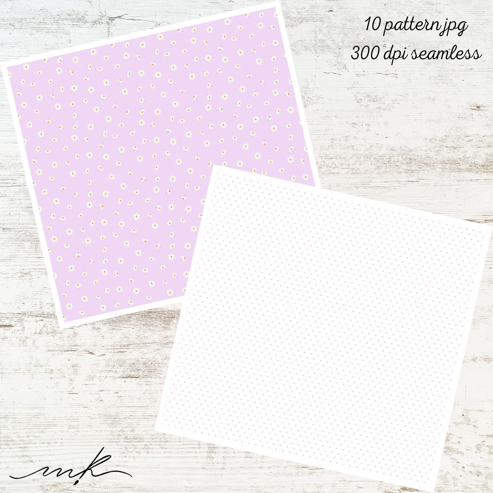 DAISY DIGITAL PAPER Pack, Digital Papers, Scrapbooking Paper, Digital ...