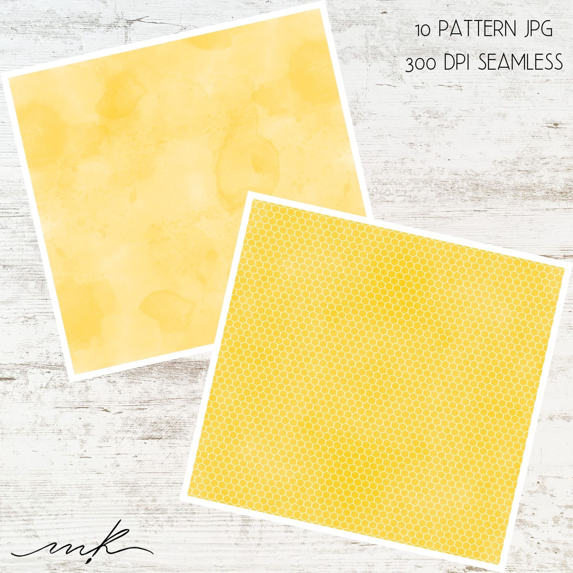 MONOCHROME Digital Paper Pack, Yellow Digital Papers, Scrapbooking ...