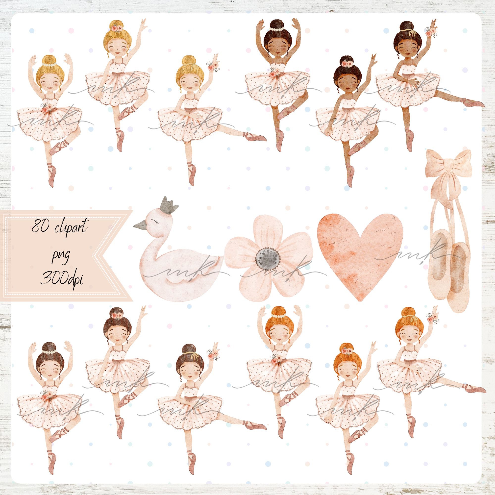 WATERCOLOR CLIPART, Ballet Png, Graphics, Watercolor, Illustration ...