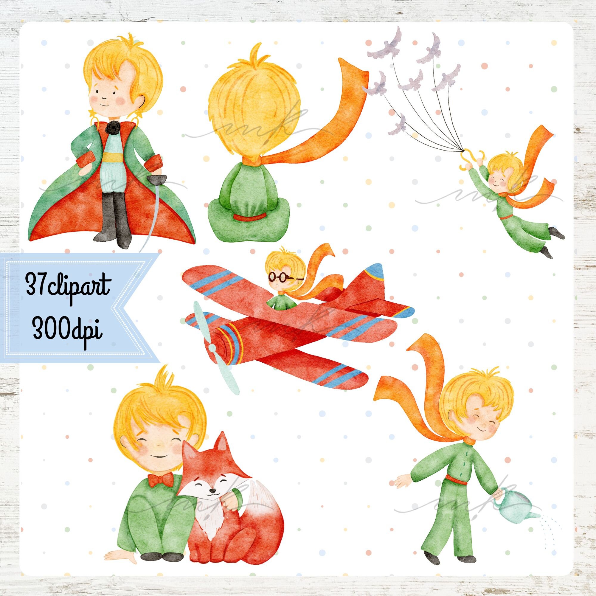 LITTLE PRINCE Digital Illustration, Watercolor Illustration, Clip Art ...