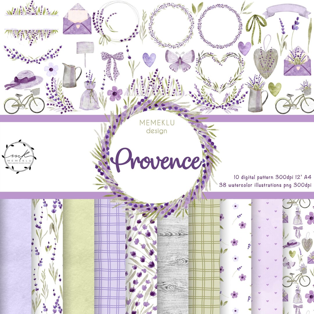 LAVENDER DIGITAL PATTERN, Digital Pattern, Flower Pattern, Provence ...