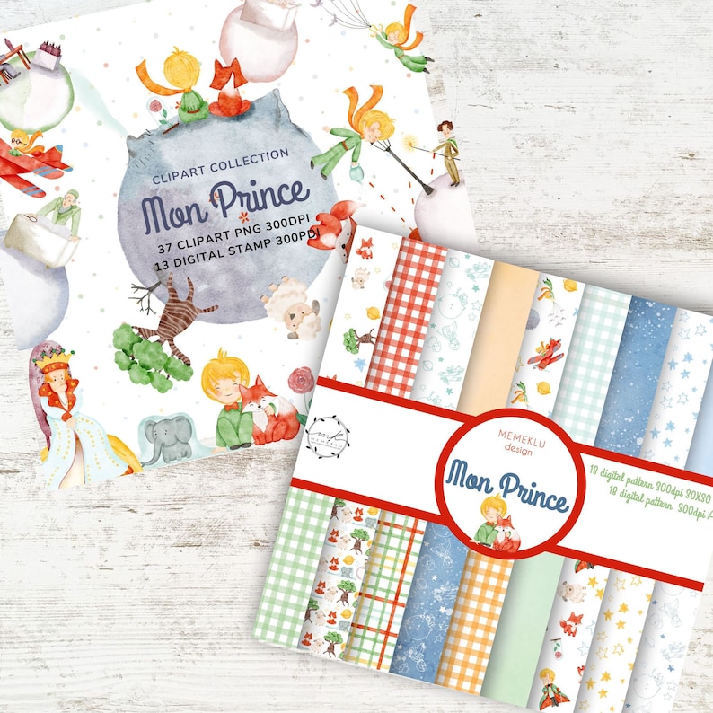 LITTLE PRINCE Digital Illustration, Digital Pattern Seamless, Clip Art ...