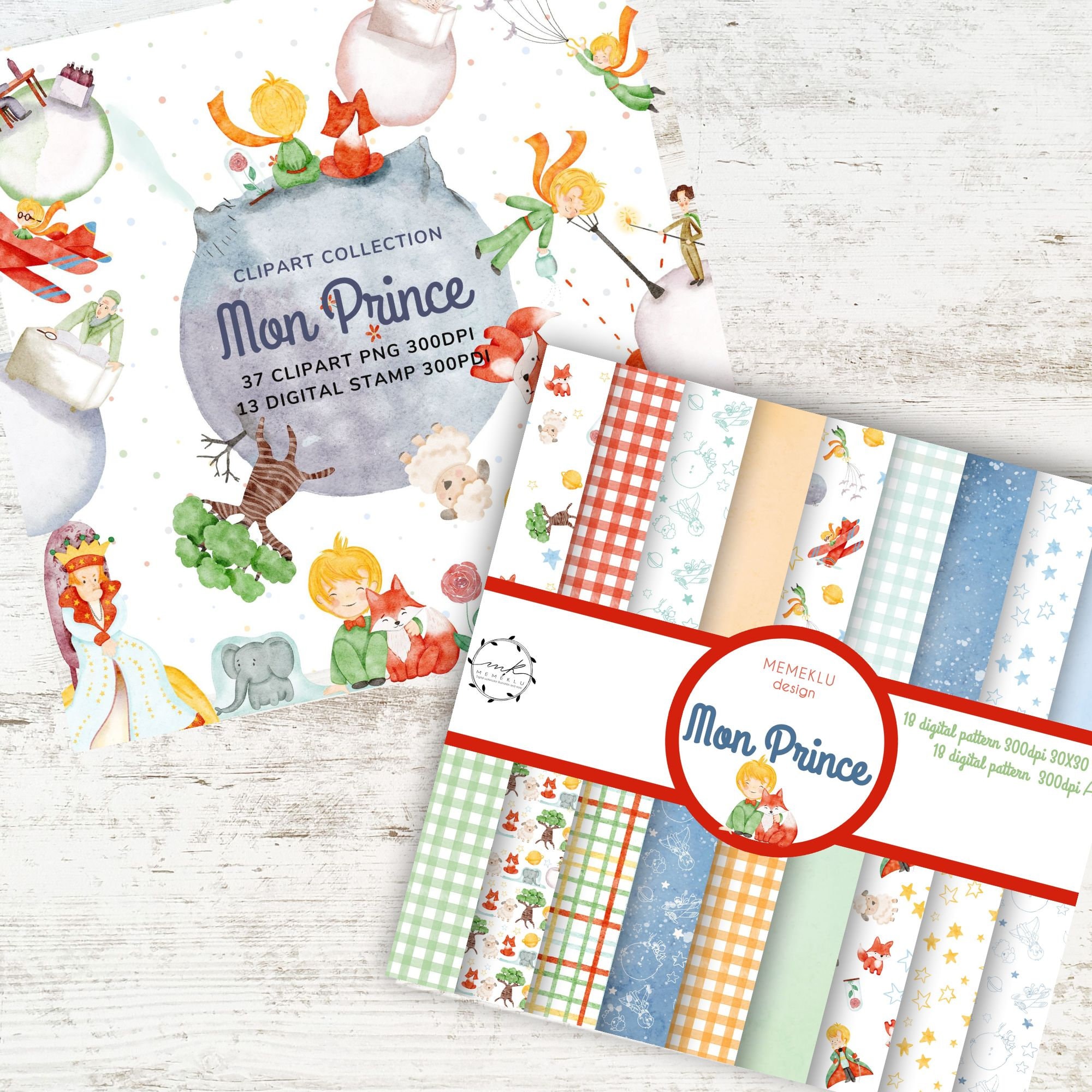 LITTLE PRINCE Digital Illustration, Digital Pattern Seamless, Clip Art ...