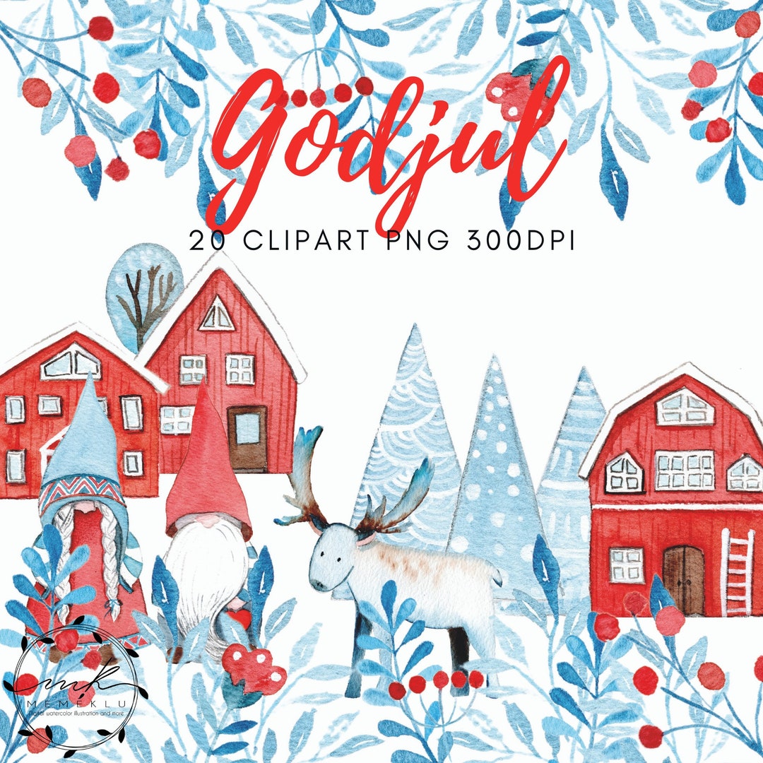 GNOME CLIPART, Scandinavian Christmas, Clipart, Seamless, Nordic ...