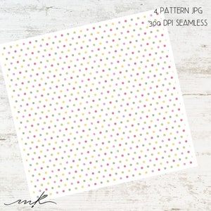 DIGITAL PATTERN SEAMLESS, Polka Dots Watercolor, Rose Pattern ...