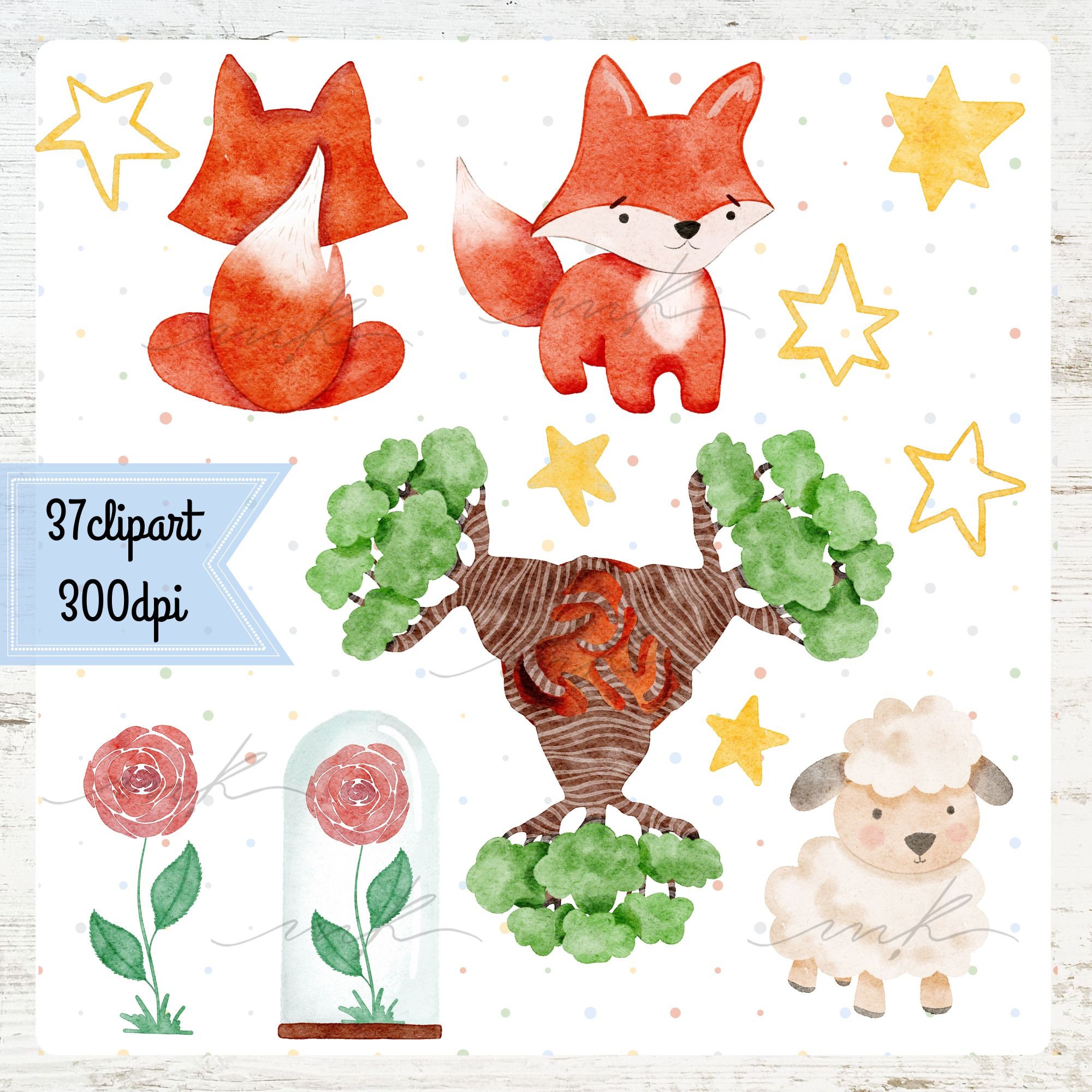 LITTLE PRINCE Digital Illustration, Watercolor Illustration, Clip Art ...