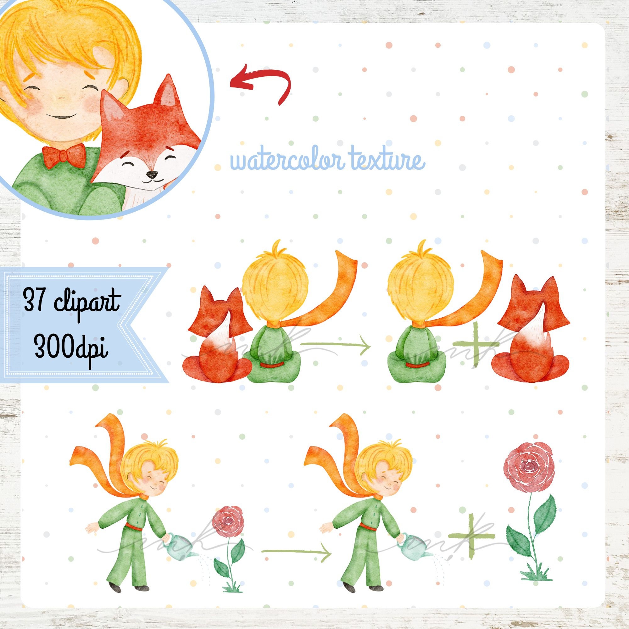 LITTLE PRINCE Digital Illustration, Digital Pattern Seamless, Clip Art ...