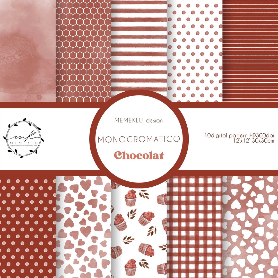 MONOCHROME DIGITAL PAPER Chocolate Digital Papers, Scrapbooking Paper ...