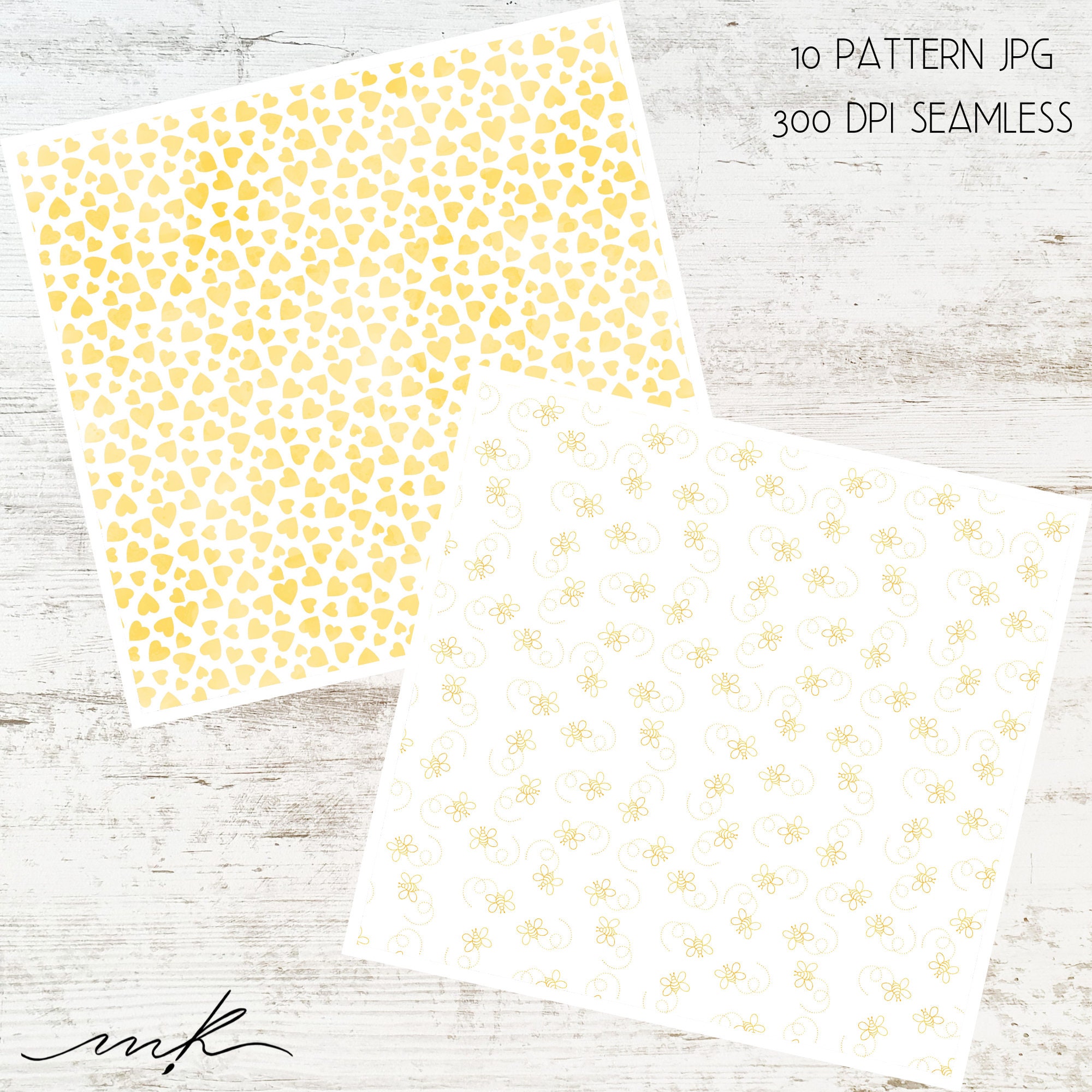 MONOCHROME Digital Paper Pack, Yellow Digital Papers, Scrapbooking ...