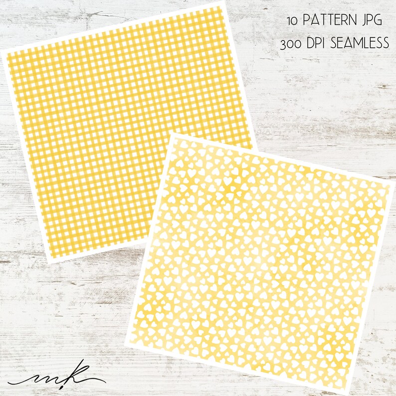 MONOCHROME Digital Paper Pack Yellow Digital Papers | Etsy