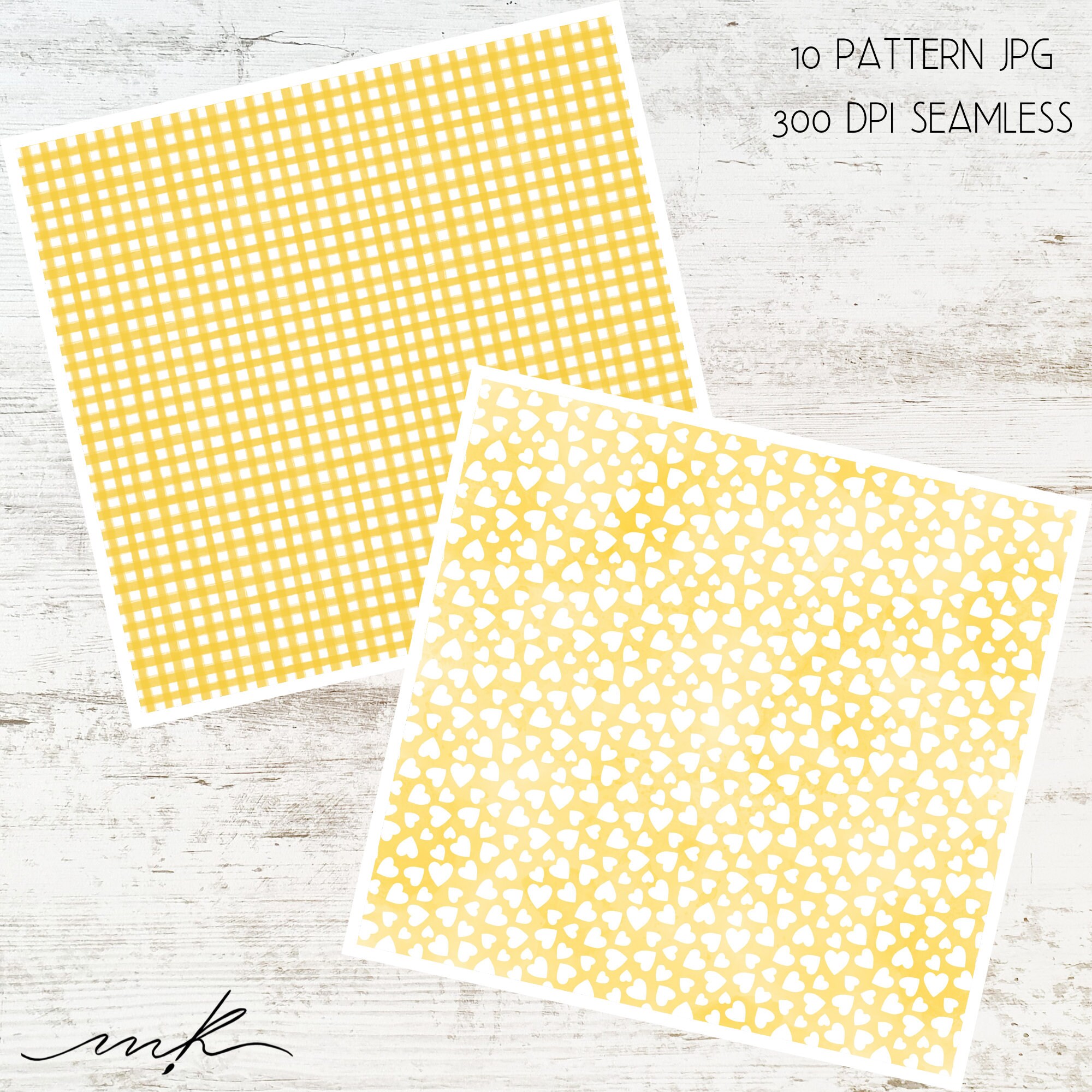 MONOCHROME Digital Paper Pack, Yellow Digital Papers, Scrapbooking ...