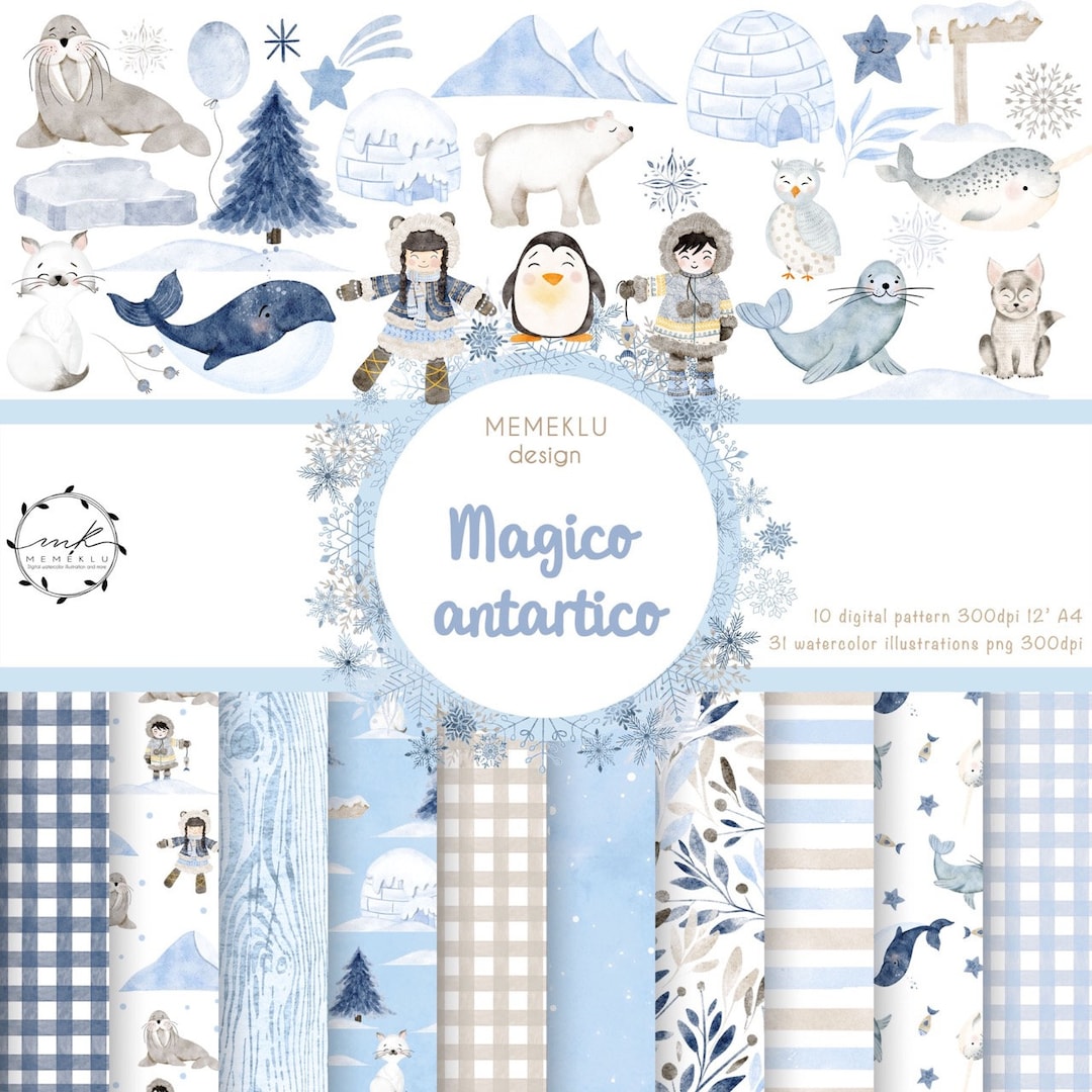 ARTIC Pattern, ARTIC Png , Winter, Printable, Scrapbooking, Nordic ...