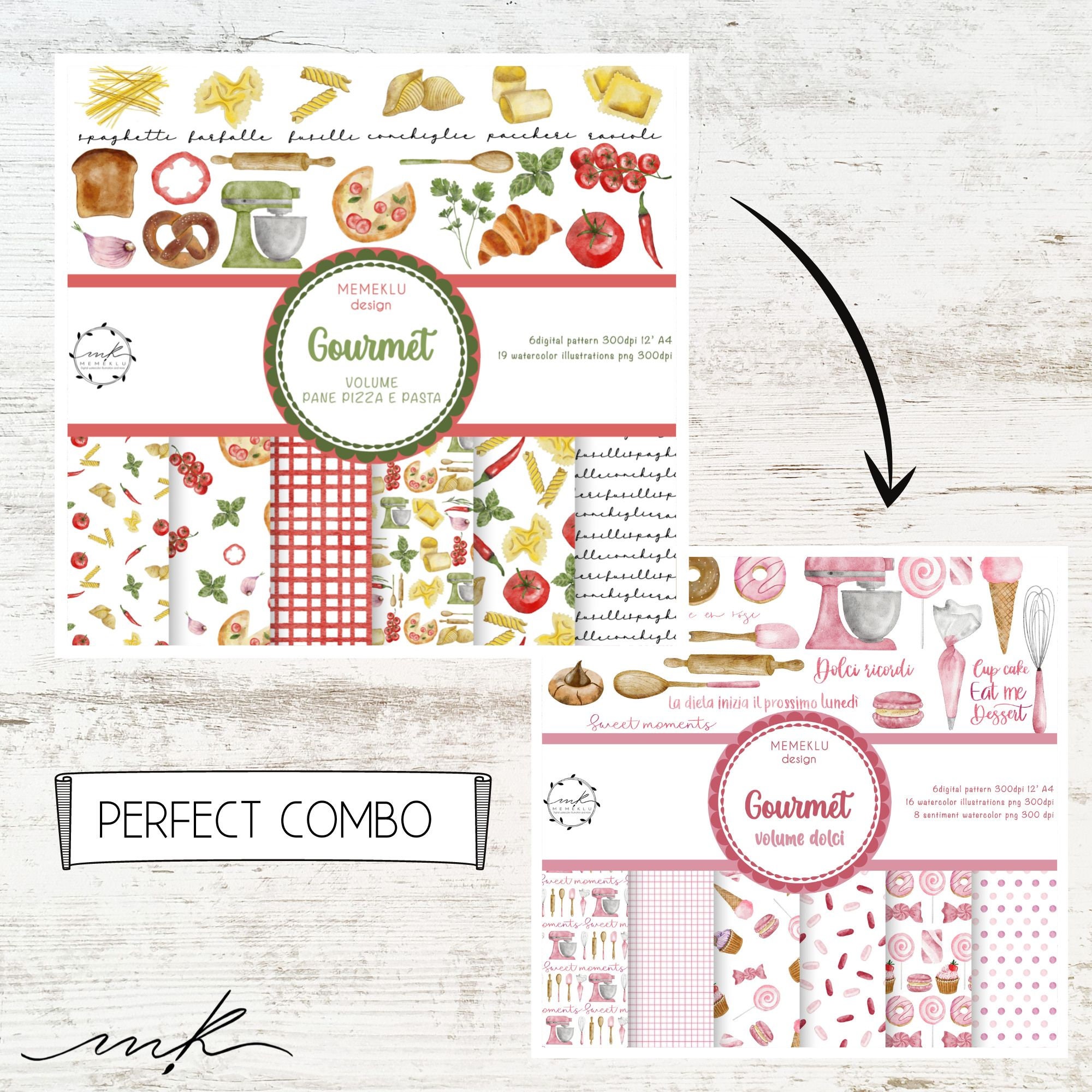 Pasta Clipart, Kitchen Clipart, Food Clipart, Watercolor Clipart ...