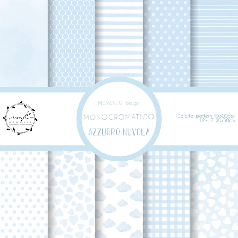 Light Blue Pattern - Etsy