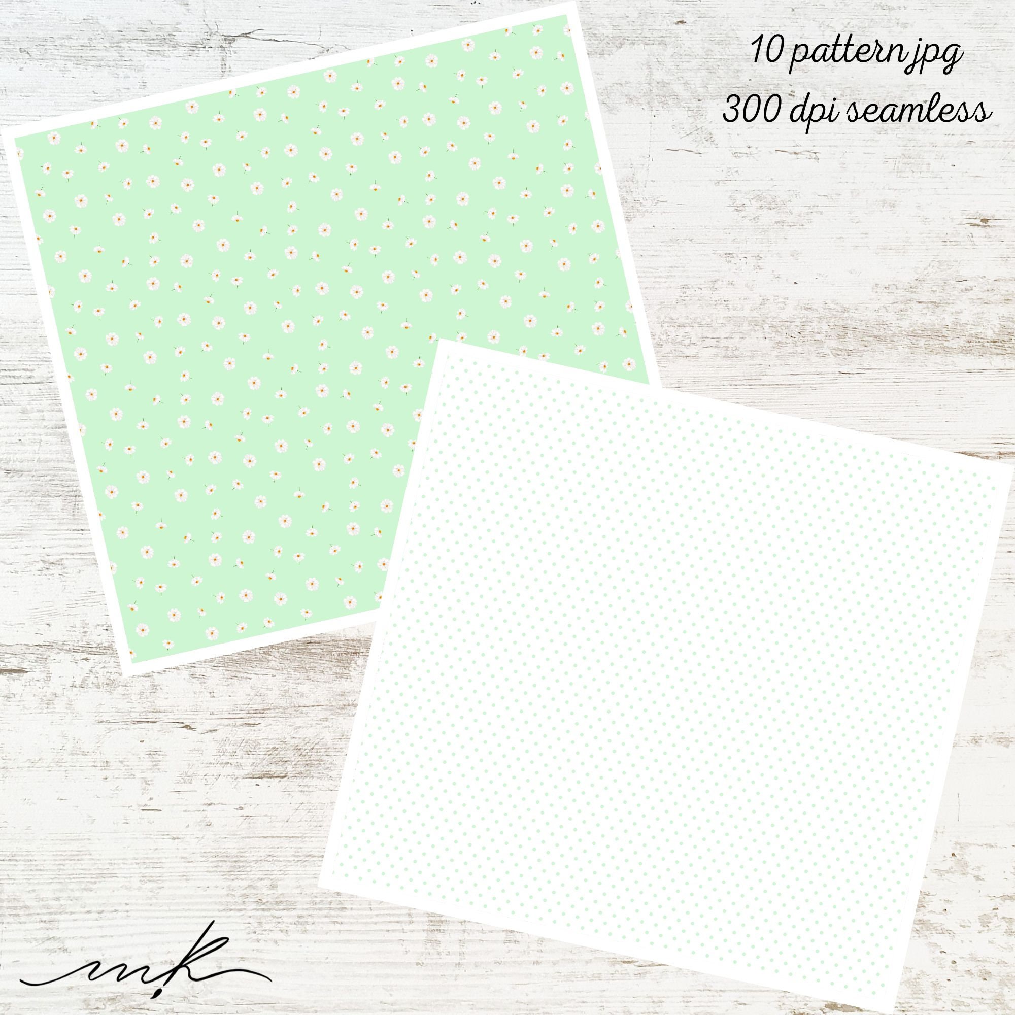 DAISY DIGITAL PAPER Pack, Digital Papers, Scrapbooking Paper, Digital ...